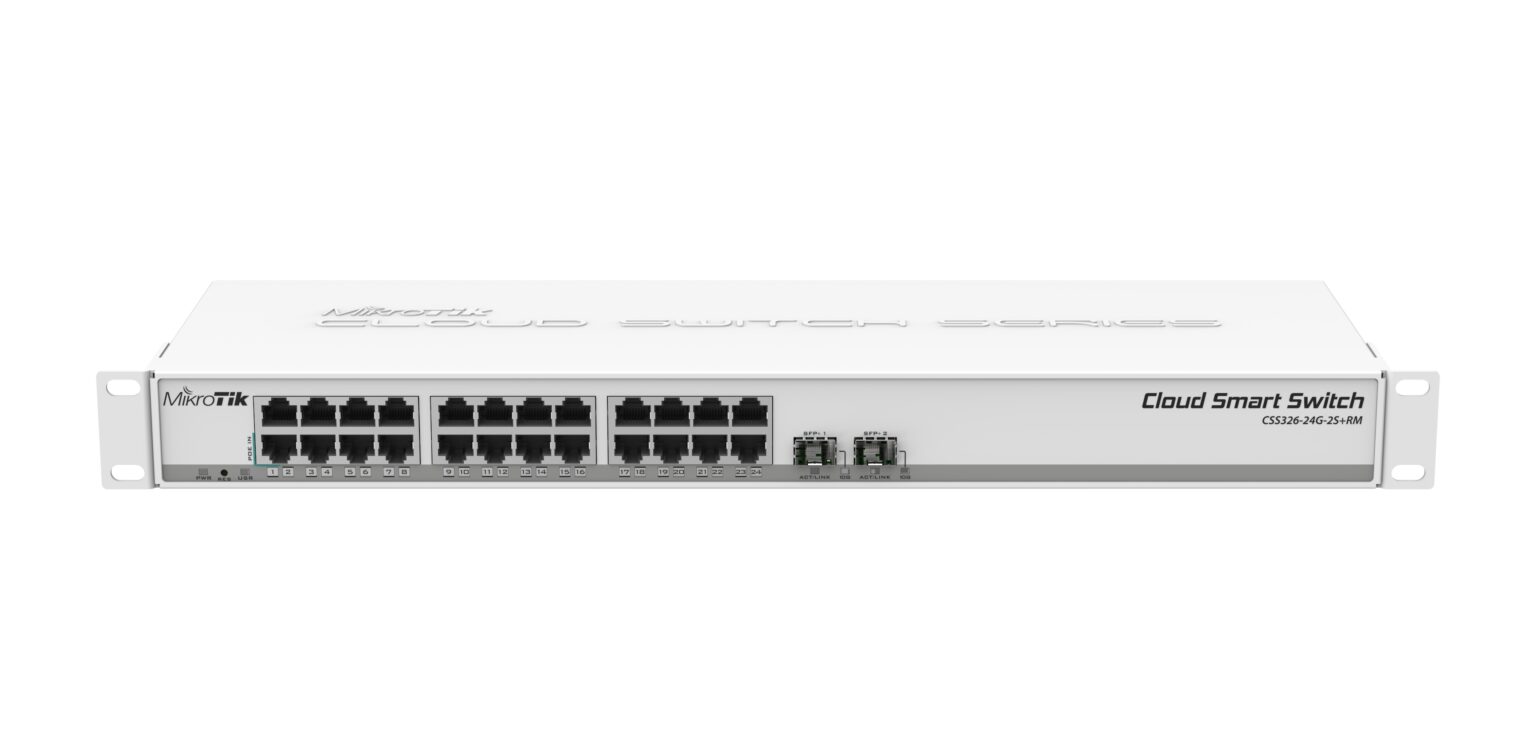 MikroTik CSS326-24G-2S+RM | 24-Port Gigabit Smart Switch With 2 SFP+ ...