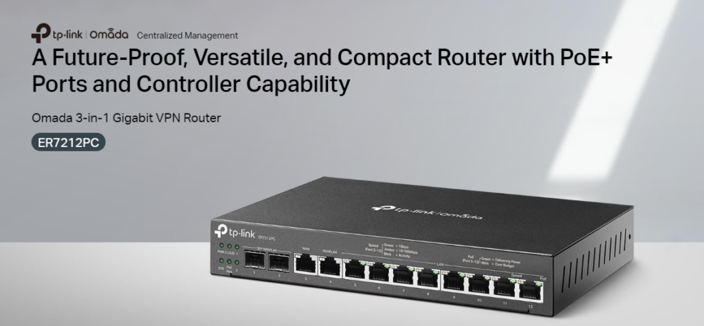 TP-Link ER7212PC Omada 3-in-1 Gigabit VPN Router Up To 4 WAN | 8 PoE+ ...