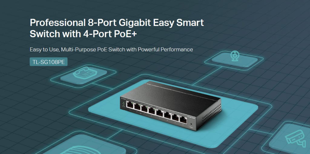 TP-Link TL-SG108PE 8-Port Gigabit Easy Smart Switch With 4-Port PoE+ ...