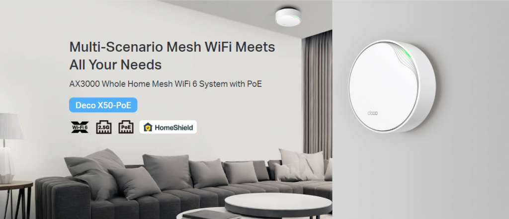 TP-Link DECO X50-POE (1-Pack) AX3000 PoE Mesh WiFi 6 System - FGTECH STORE