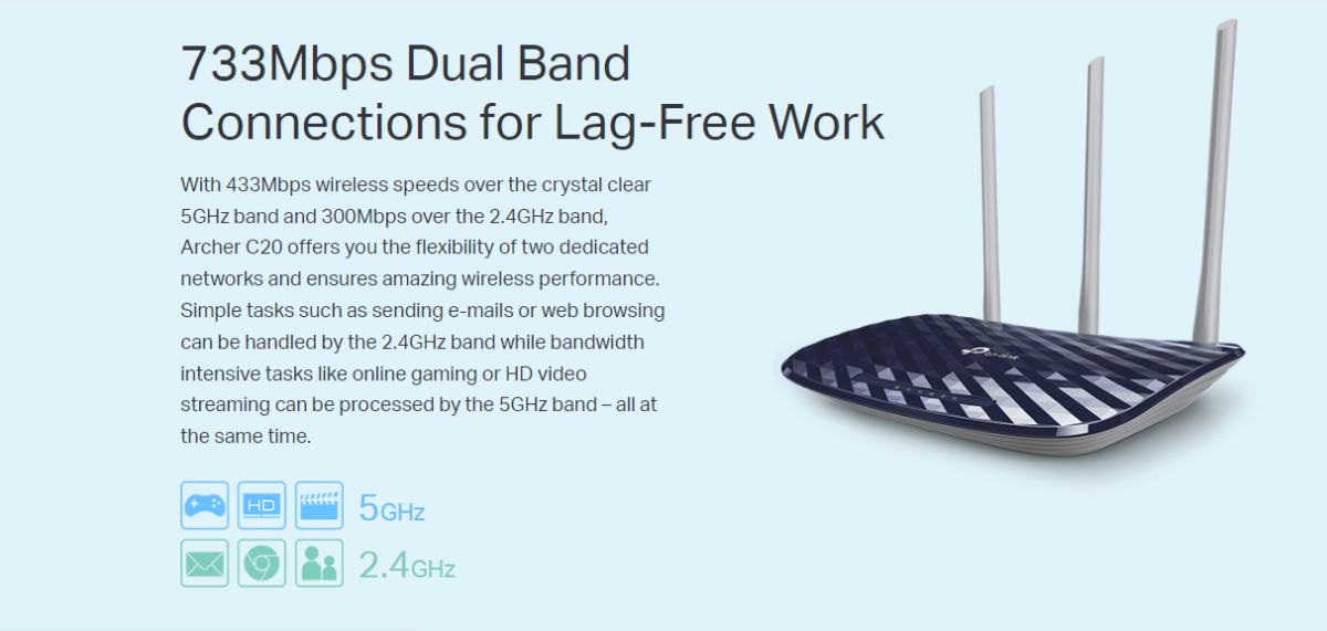 Tp-Link Archer C20 AC750 Wireless Dual Band Router - FGTECH STORE