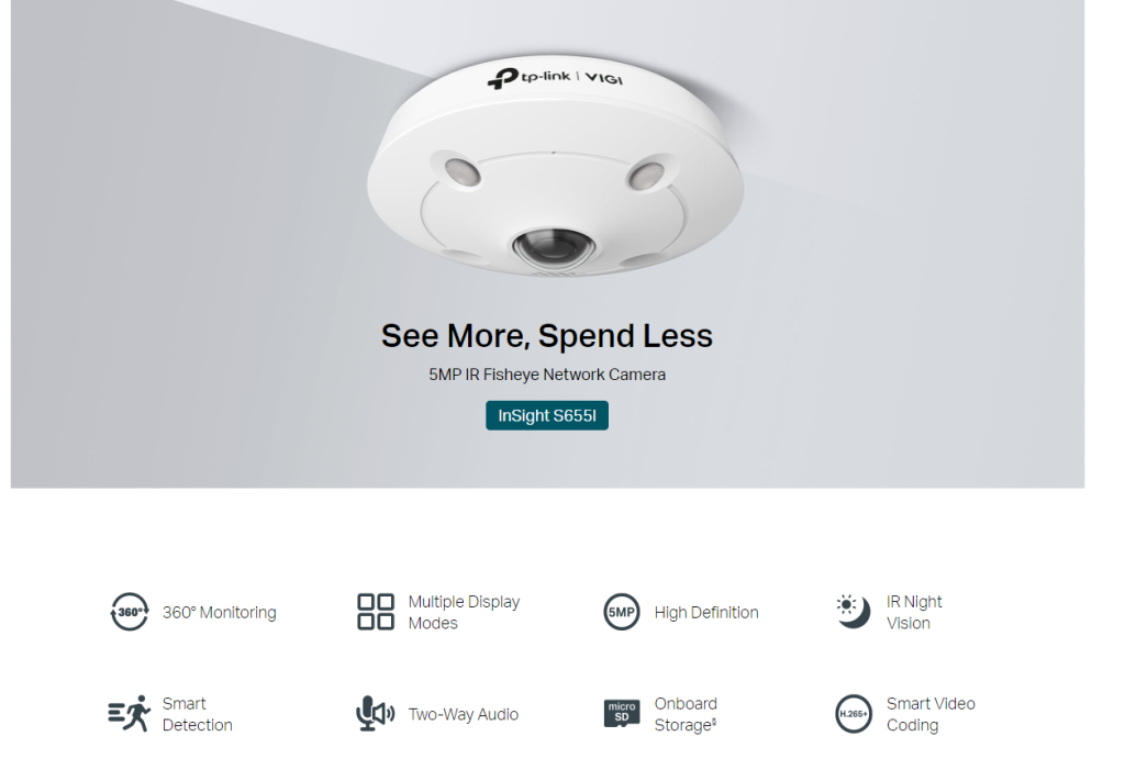 Tp-Link InSight S655I 1.4mm Fish Eye Camera - FGTECH STORE