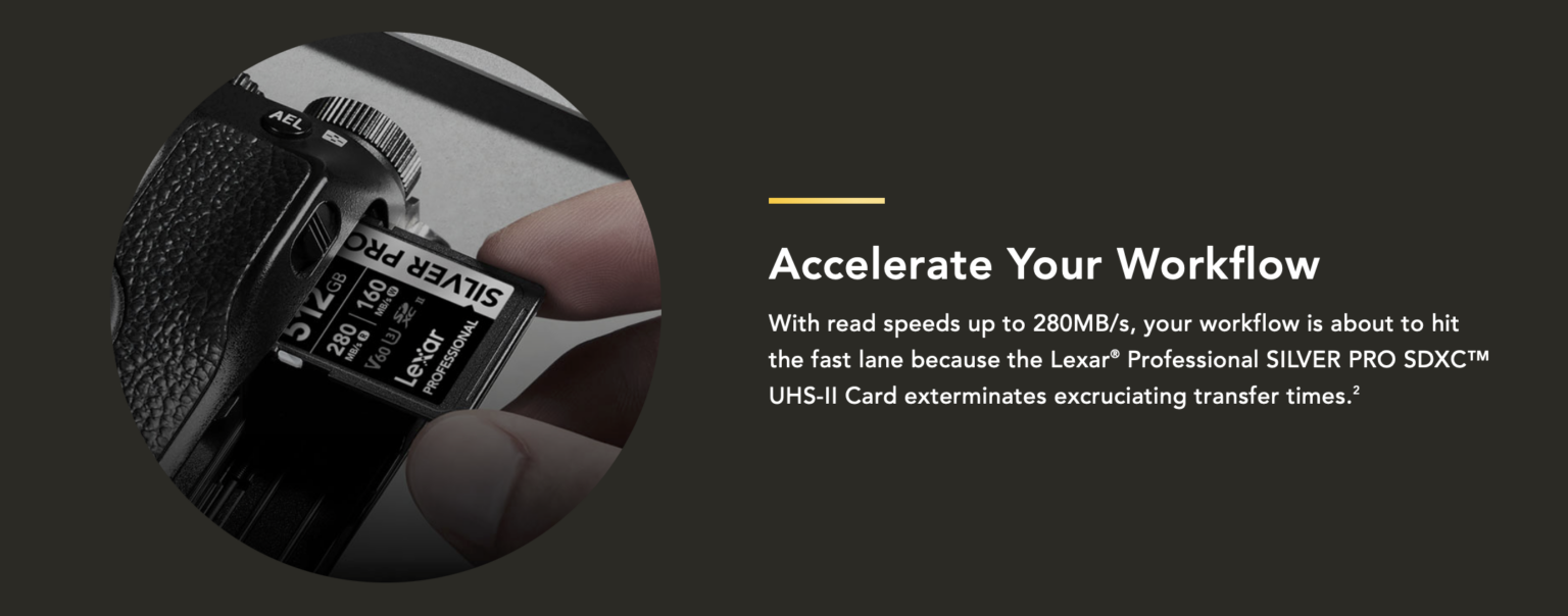 Lexar 256GB Professional SILVER PRO SDXC UHS-II Card | V60 U3 C10, Up ...